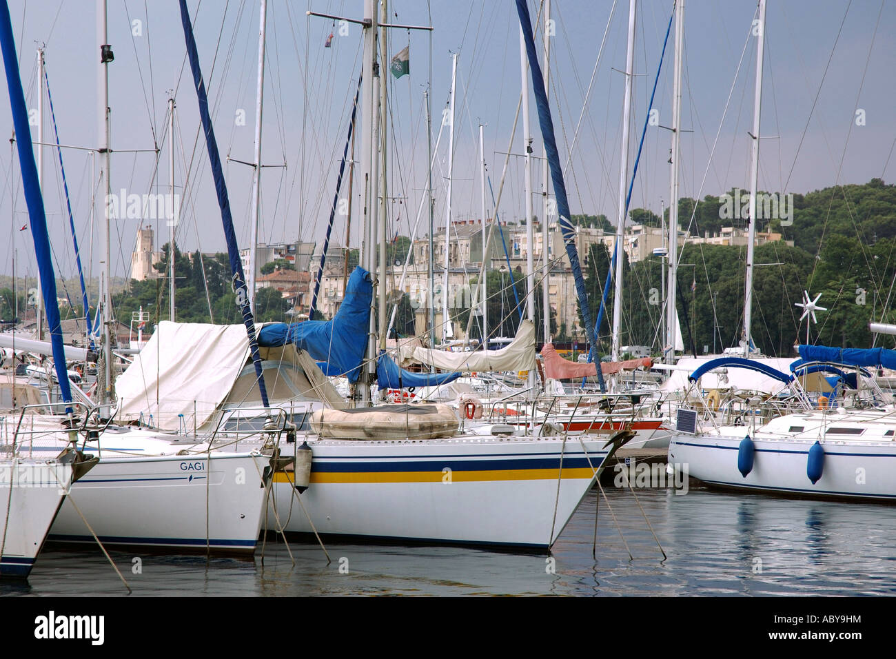 Pula harbour port Istria Croatia former ex Yugoslavia Pola Polei ...