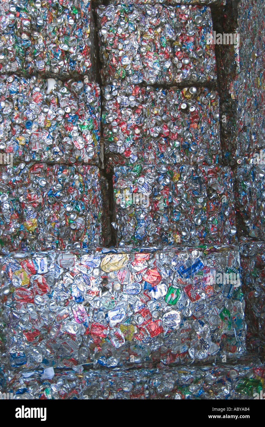 bales of aluminum cans for recycling Stock Photo - Alamy