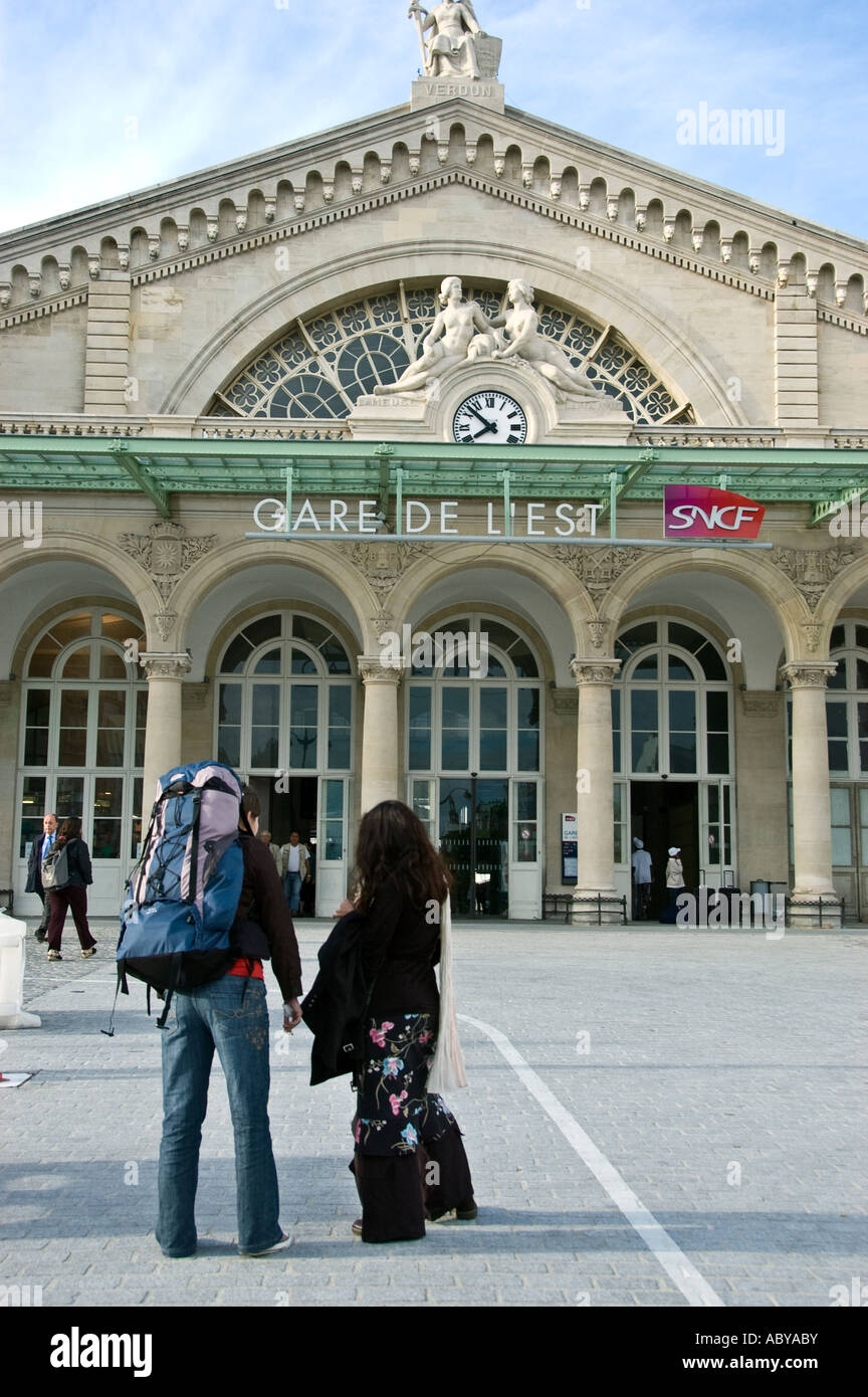Paris France, "Gare de l'Est" Railway, historic train station Entrance ...