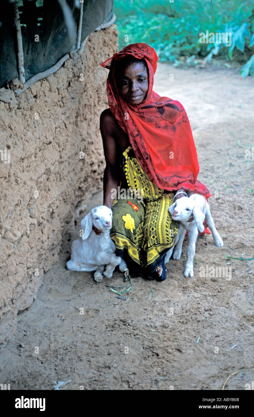 AFRICA KENYA DIGO Muslim woman with her Heifer Project International ...