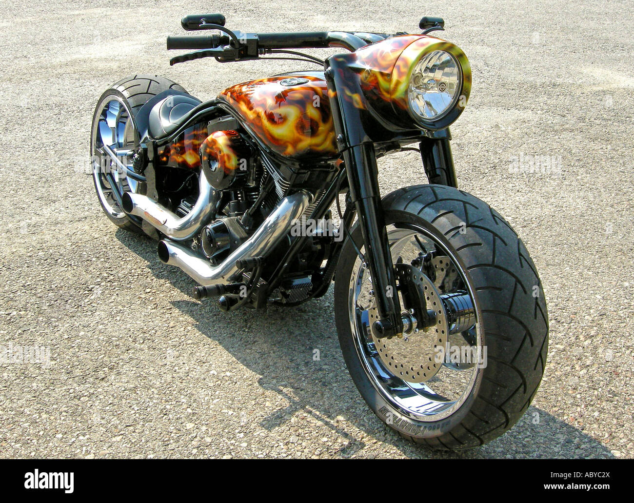 Chopper bike flames hi-res stock photography and images - Alamy