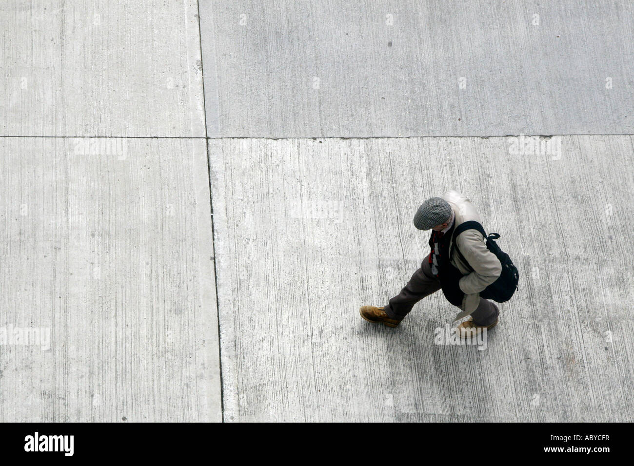 Man walking, seen from above Stock Photo - Alamy