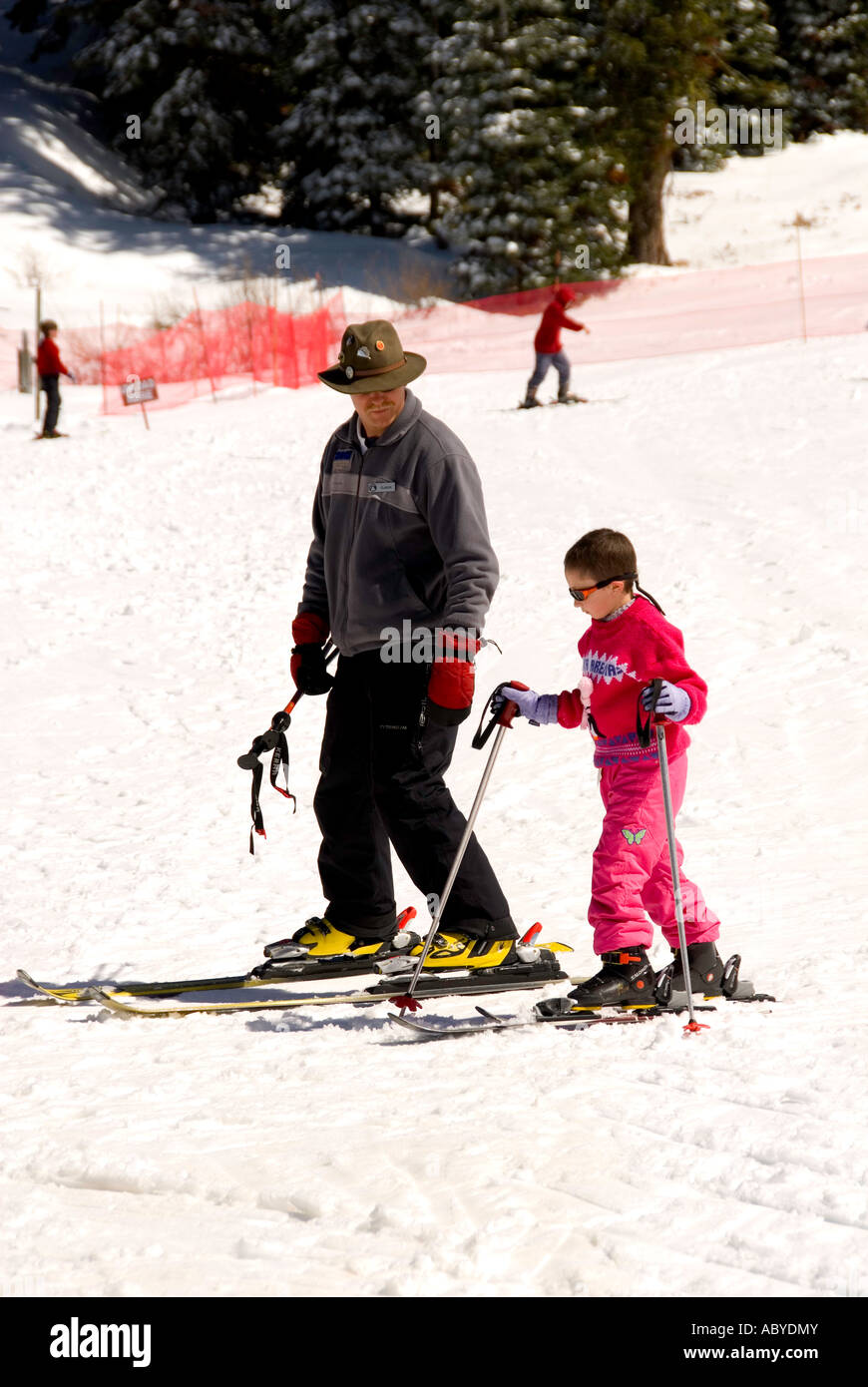 Child learning to ski Stock Photo - Alamy