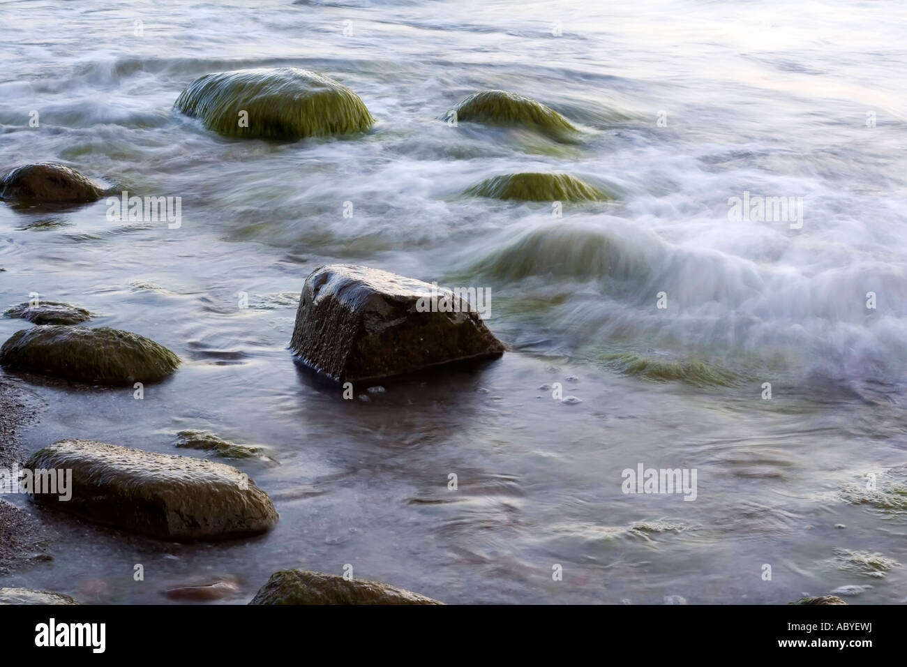 Stones in the surf Stock Photo - Alamy