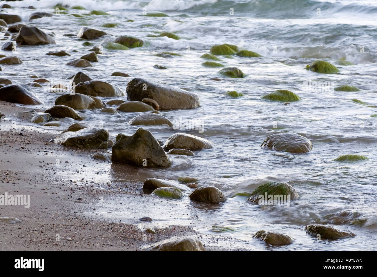 Stones in the surf Stock Photo - Alamy