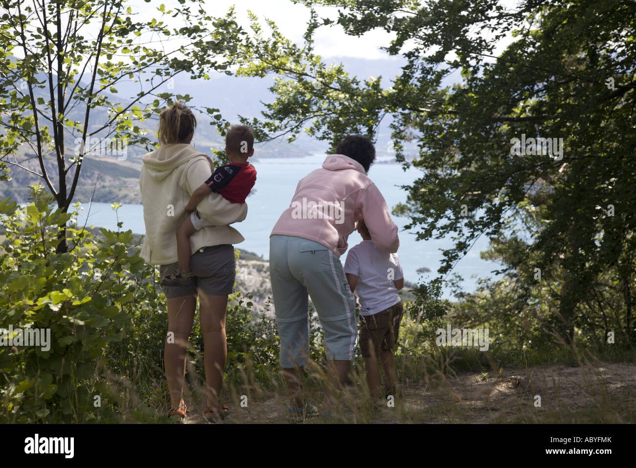Mature woman looking over lake hi-res stock photography and images - Alamy