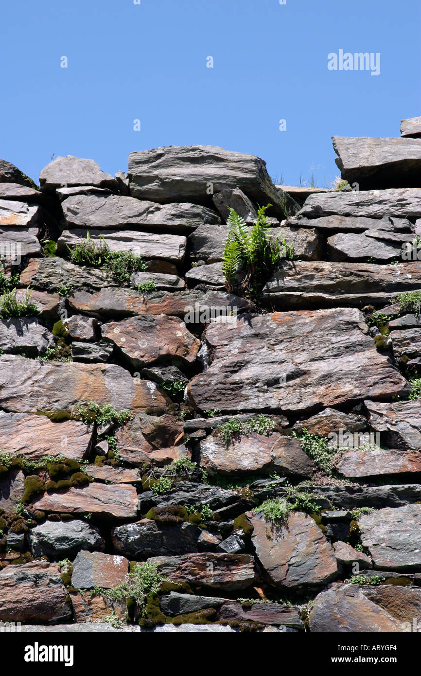 Slate Stone Wall Stock Photo - Alamy