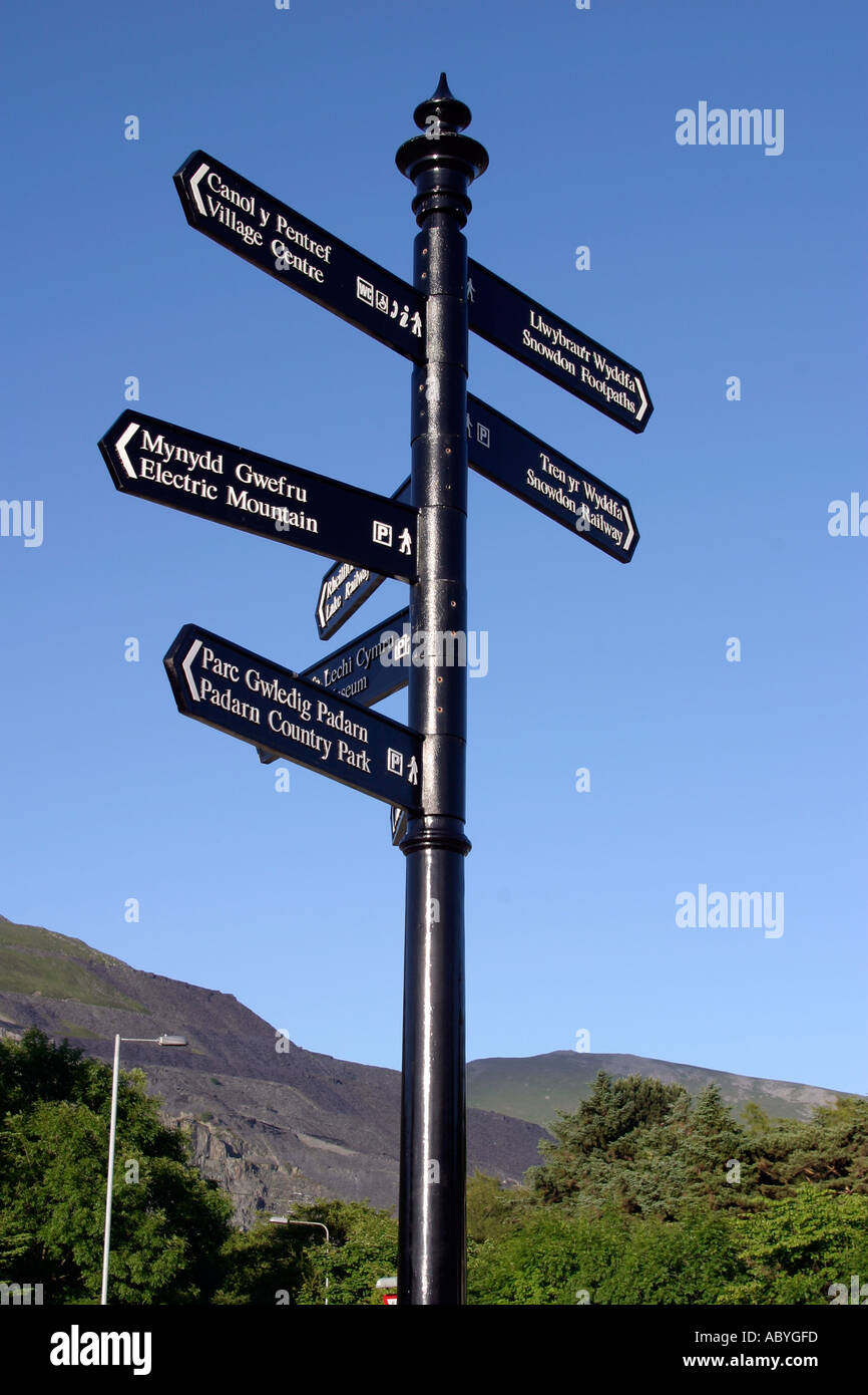 Welsh road sign hi-res stock photography and images - Alamy