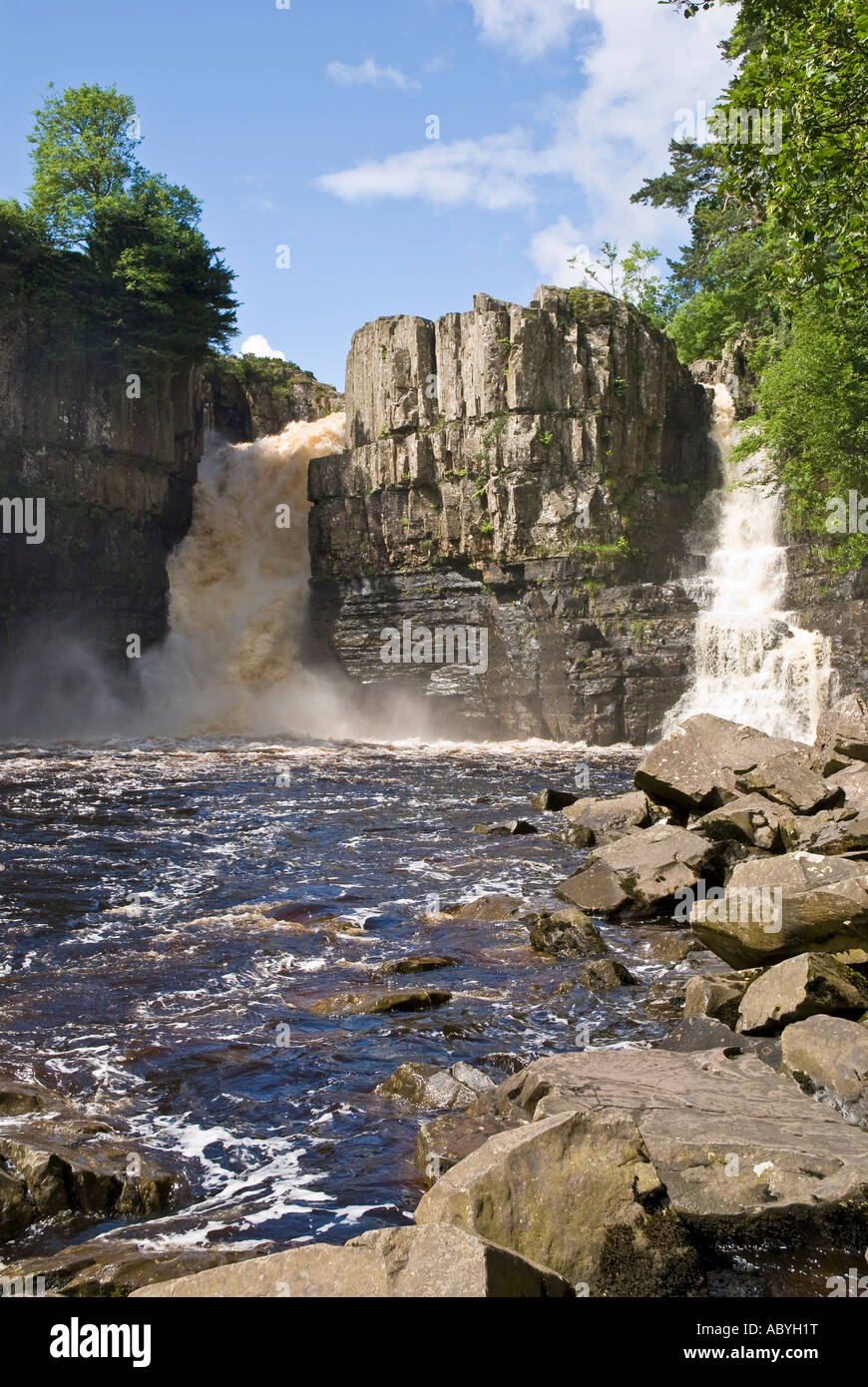 High Force waterfall on the River Tees in Teesdale UK Stock Photo - Alamy