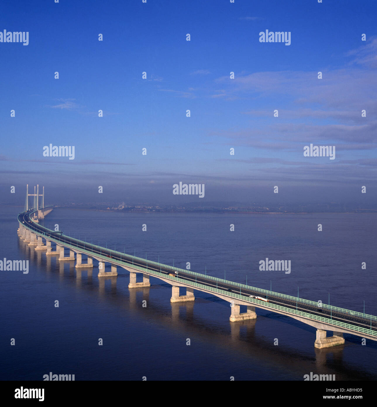 Second Severn Crossing bridge and M4 motorway linking England and Wales ...