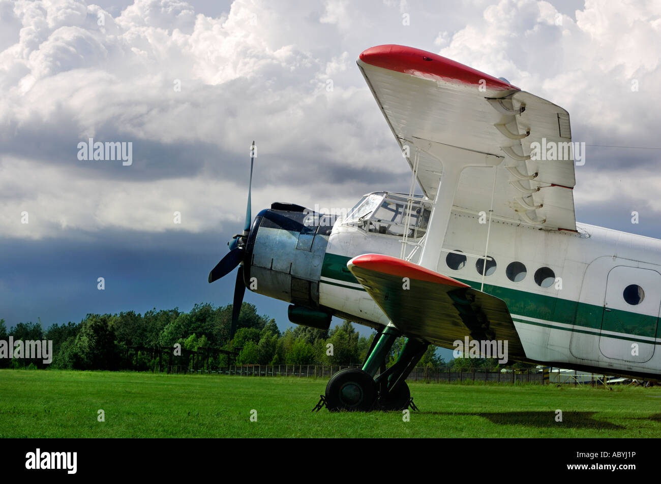 Russian airplane AN 2 in a field Plane Stock Photo - Alamy