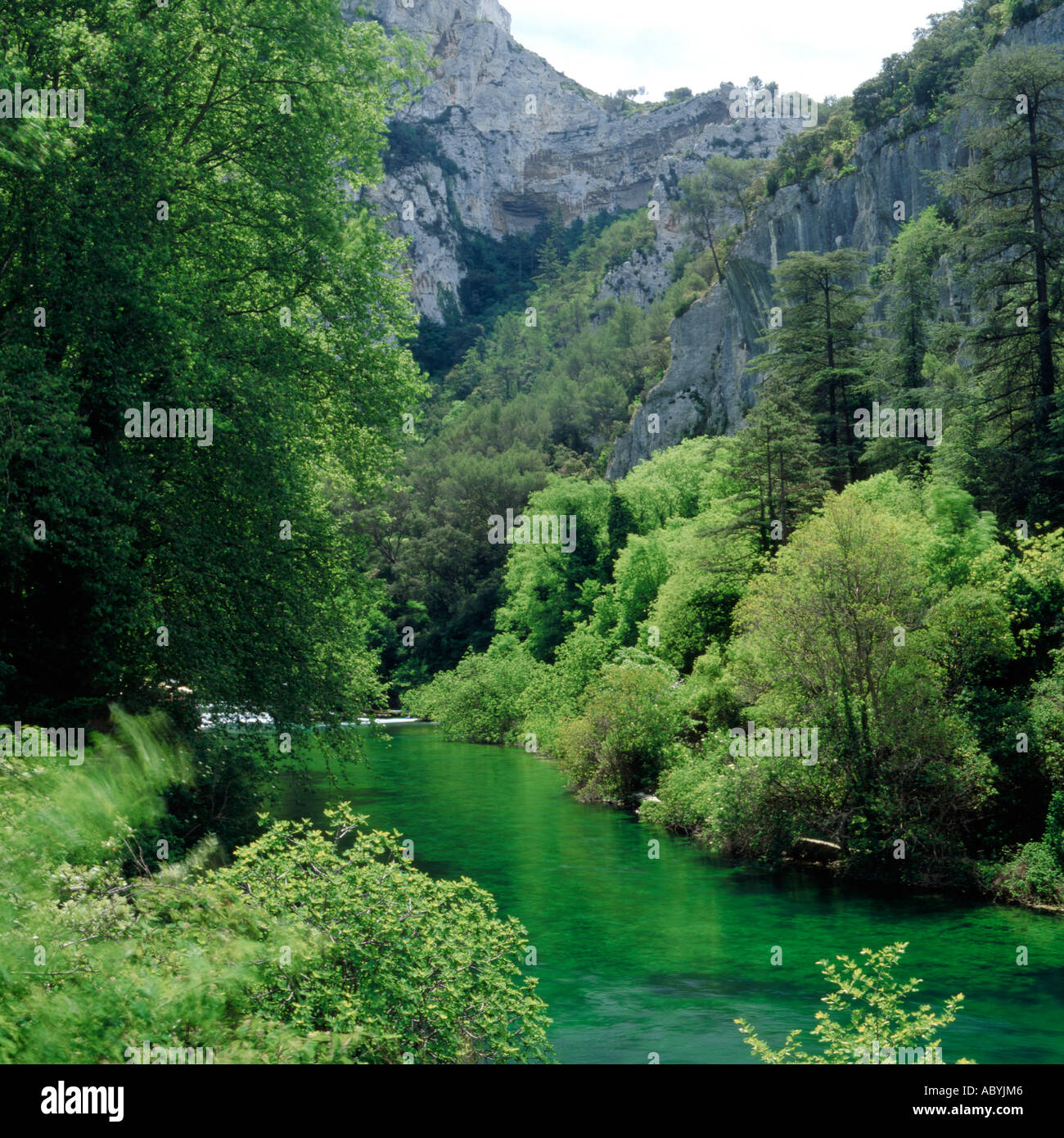 River Sorgue at Fontaine de Vaucluse Provence Alpes Cote d'Azur France ...