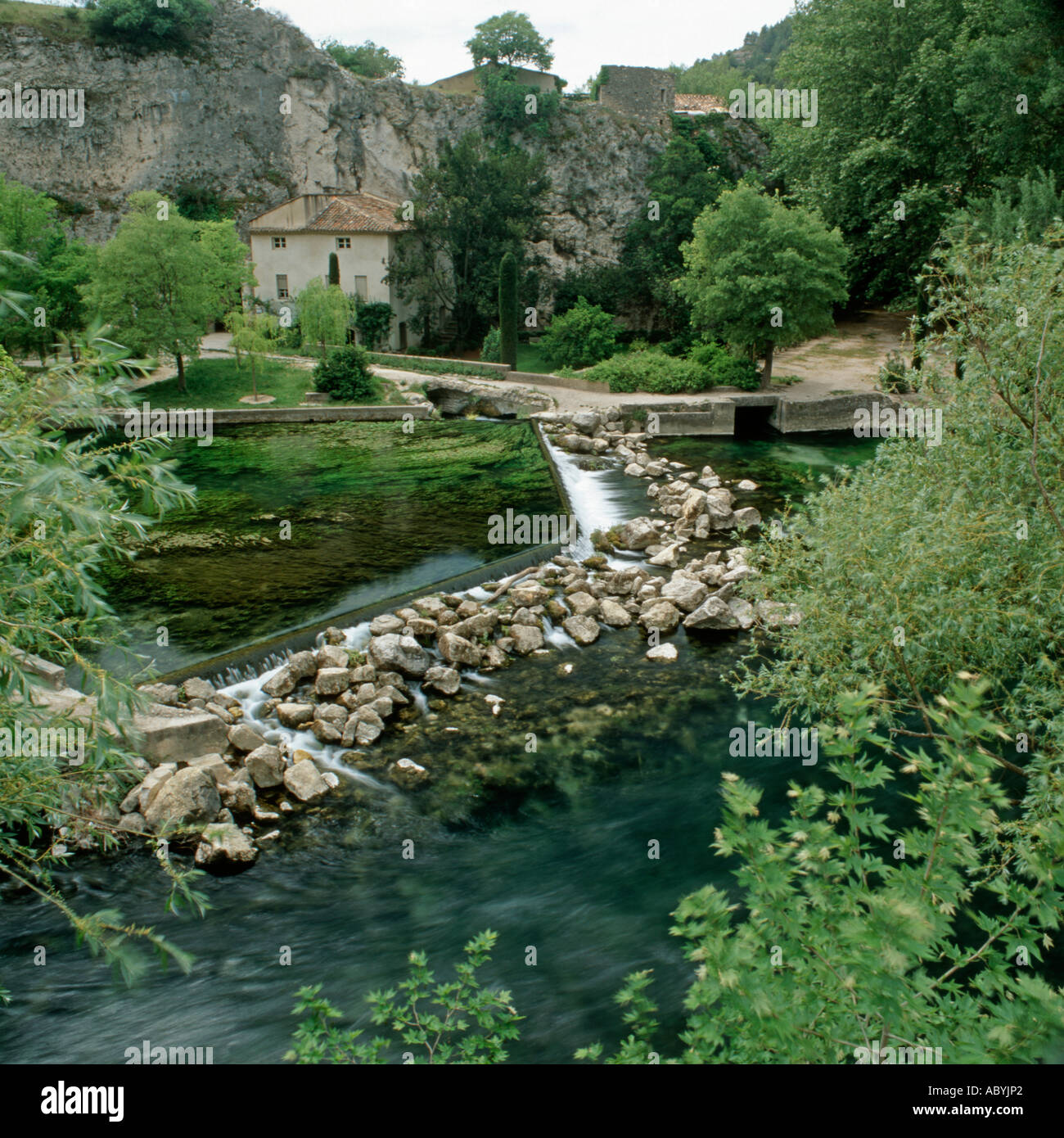 River Sorgue at Fontaine de Vaucluse Provence Alpes Cote d'Azur France ...