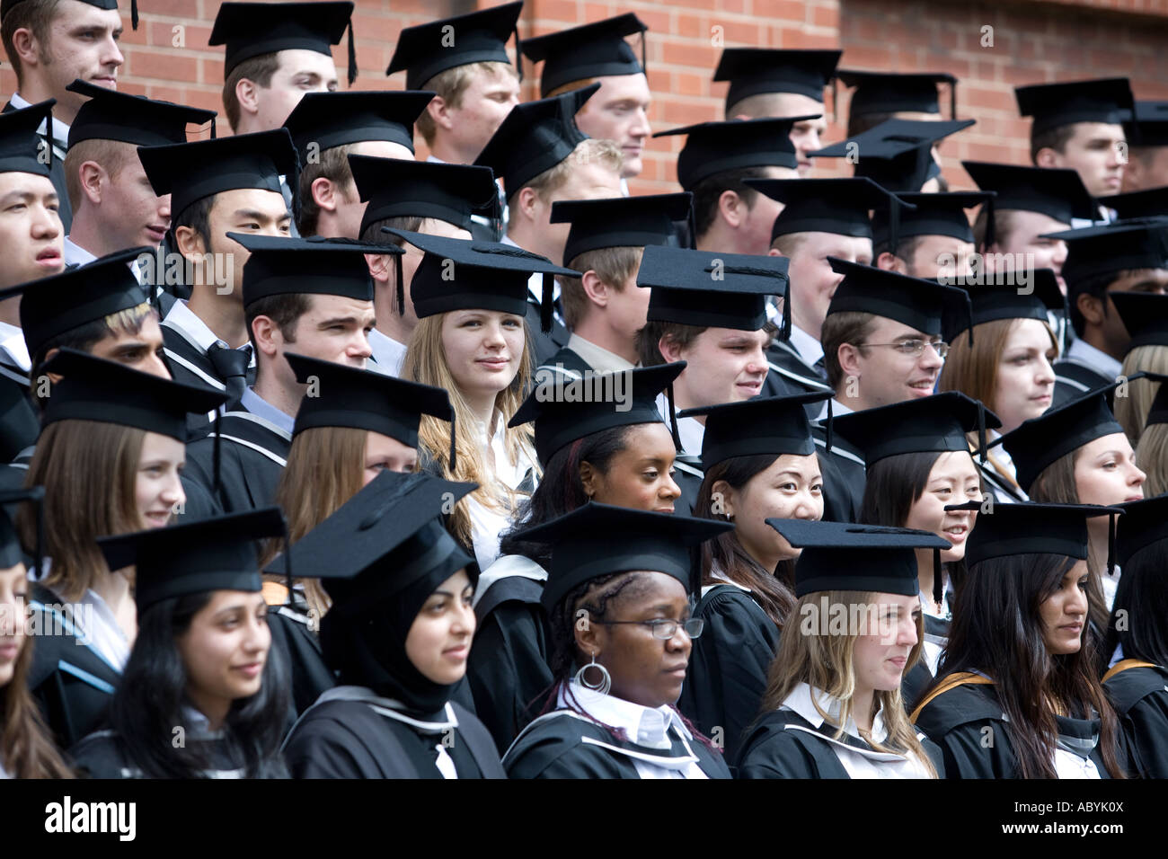 Rows of graduates at University of Birmingham England UK Stock Photo ...