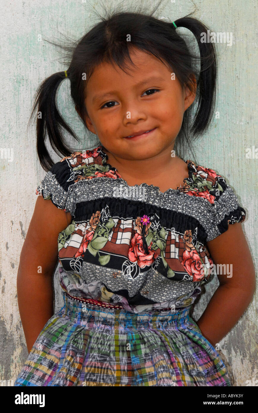 Indigenous girl in traditional dress, Lake Atitlan Area, Santiago ...