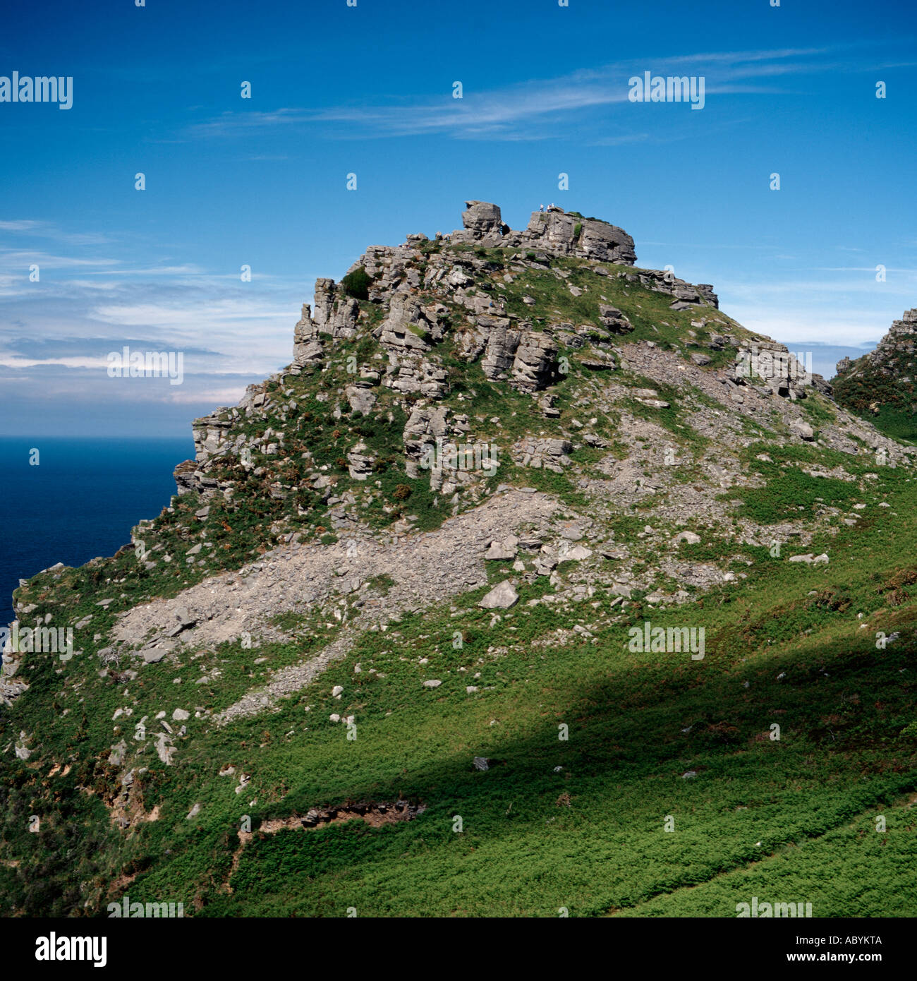 Castle Rock Valley of the Rocks Devon England UK Stock Photo - Alamy