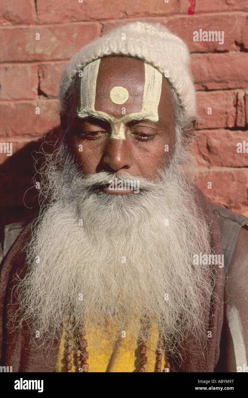 Nepal Kathmandu holy man Stock Photo - Alamy