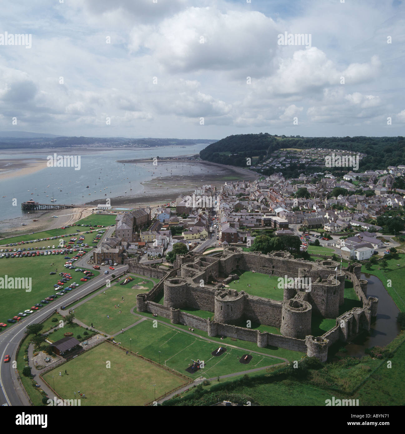 Beaumaris castle aerial hi-res stock photography and images - Alamy