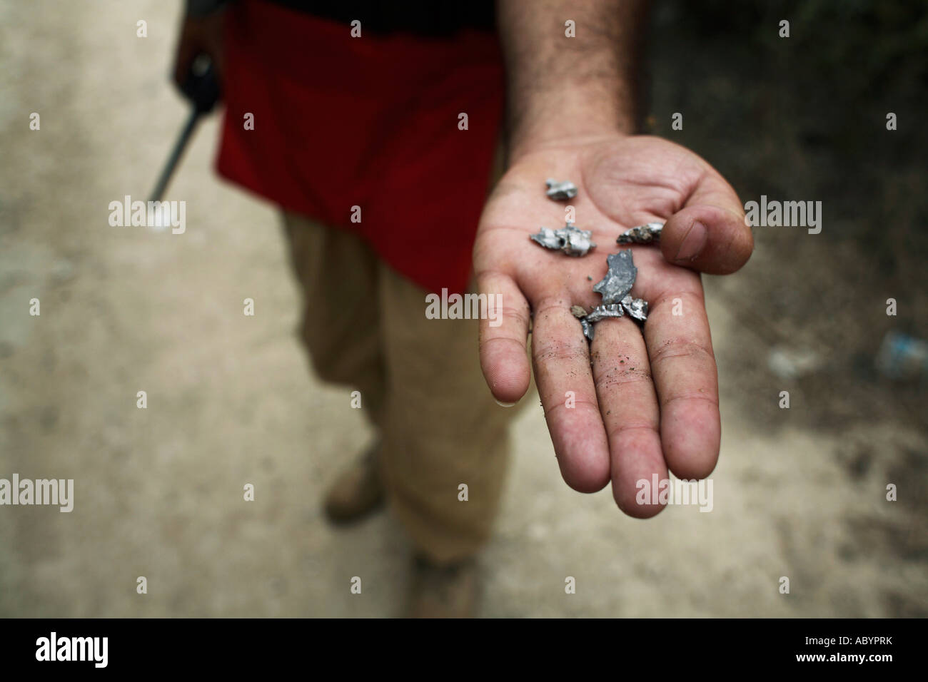 10 05 07 Lebanon Small pieces of shrapnel from a deliberatly destroyed ...