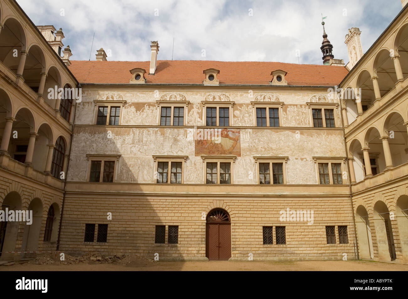 Inner court of Litomysl castle Stock Photo - Alamy