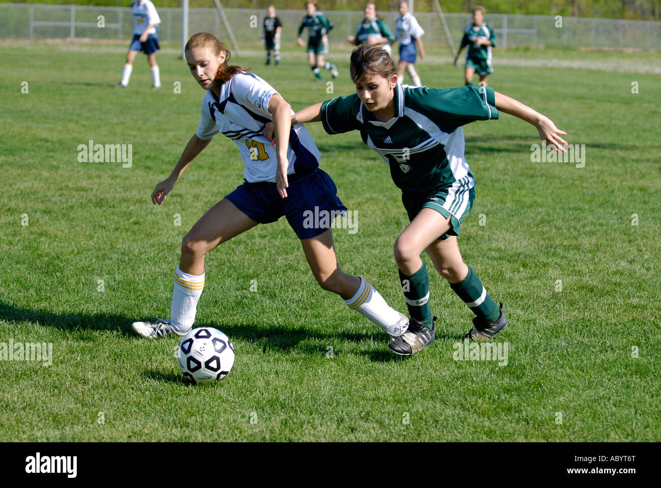 Girls soccer kick hi-res stock photography and images - Alamy