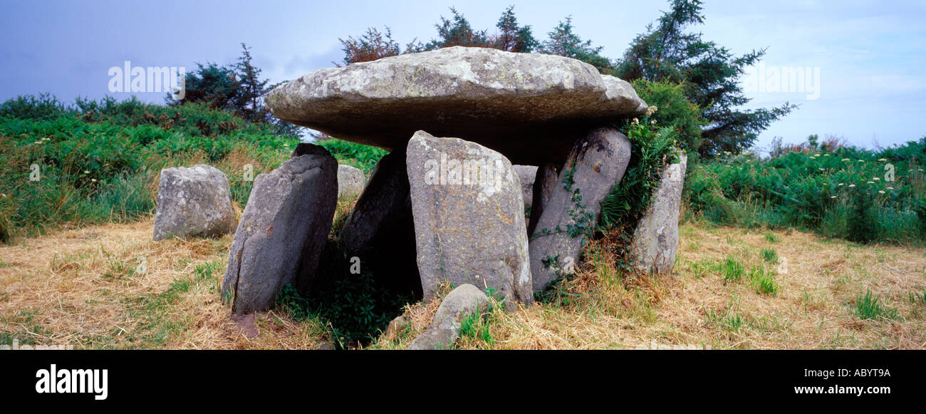 The remains of a neolithic tomb a dolmen on Ile Grande in Brittany in ...