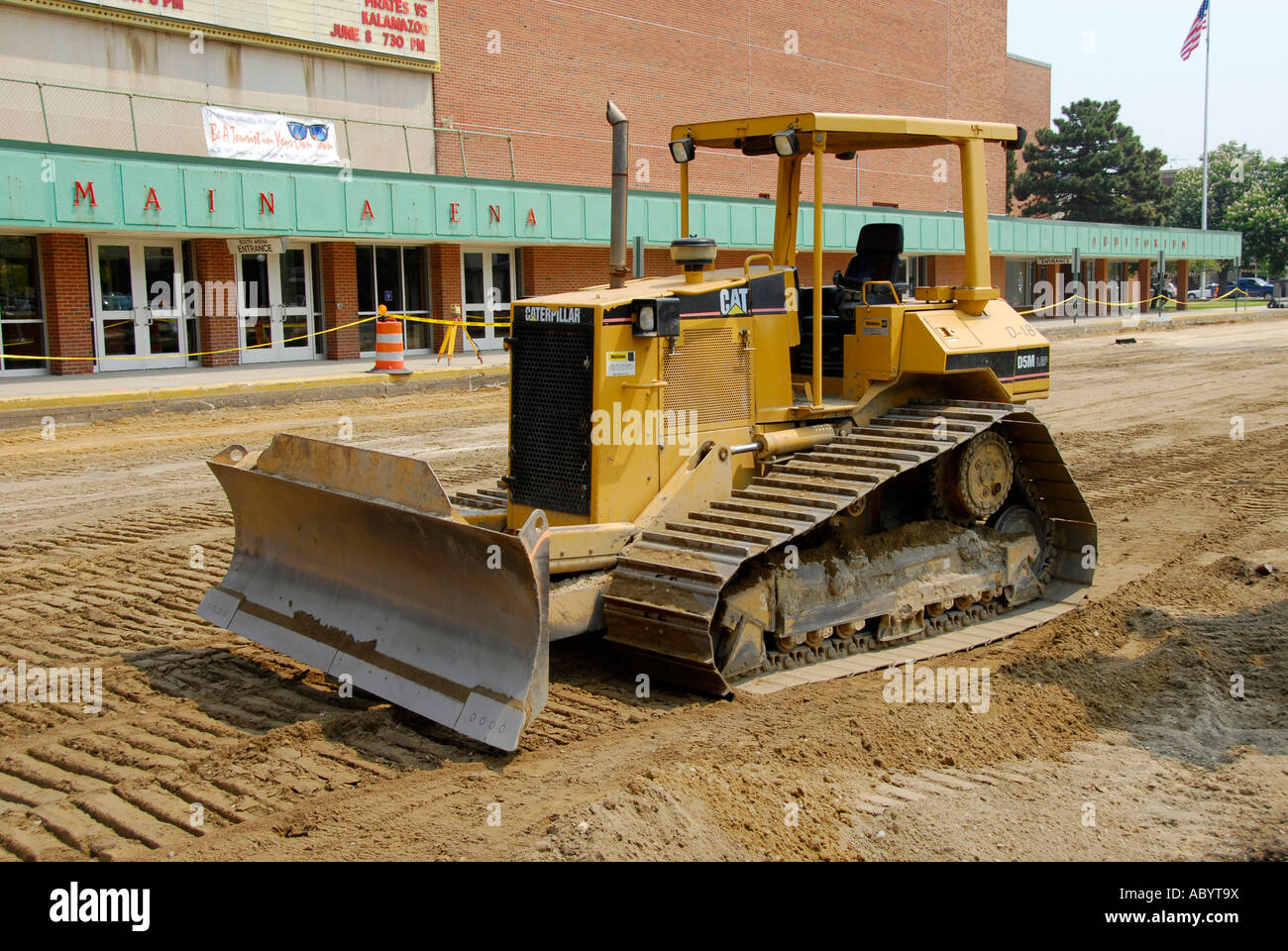 large industrial bulldozer road making machinery and equipment is used ...