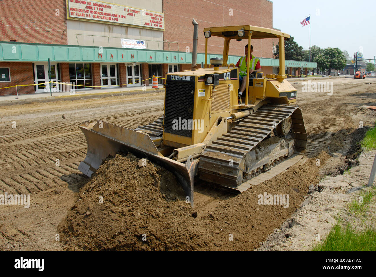 large industrial bulldozer road making machinery and equipment is used ...