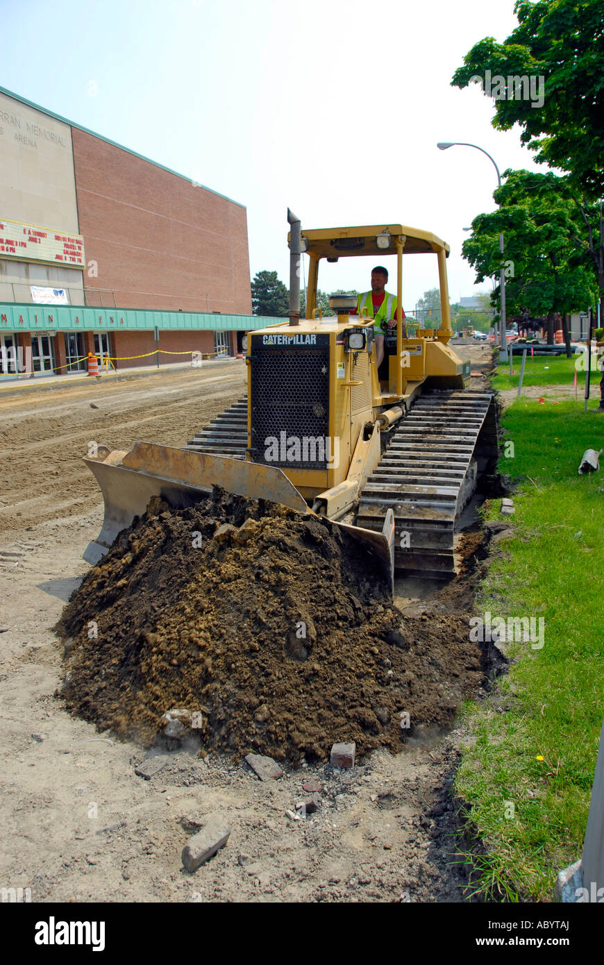 large industrial bulldozer road making machinery and equipment is used ...