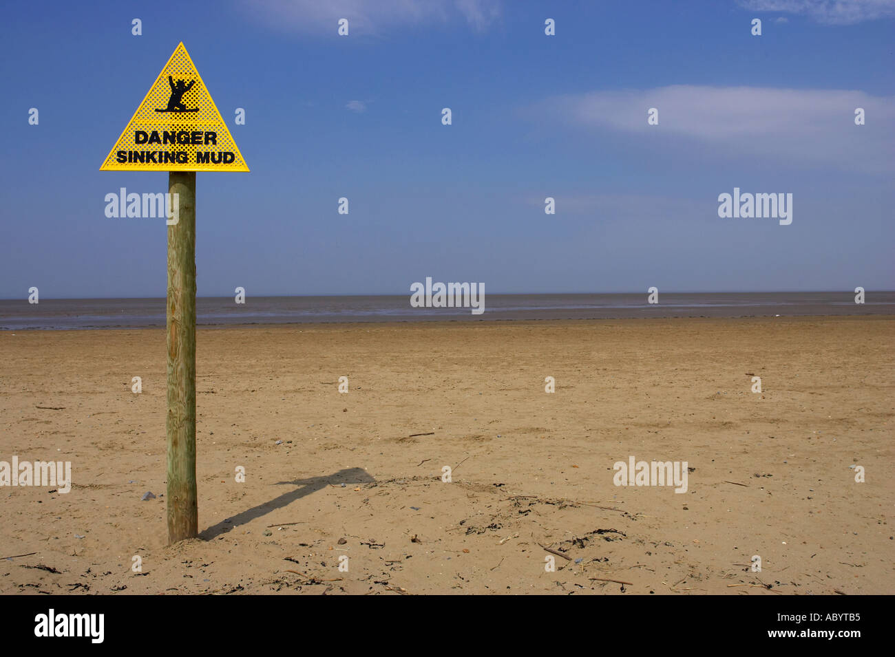 Danger sinking mud sign sand point beach weston super mare somerset ...