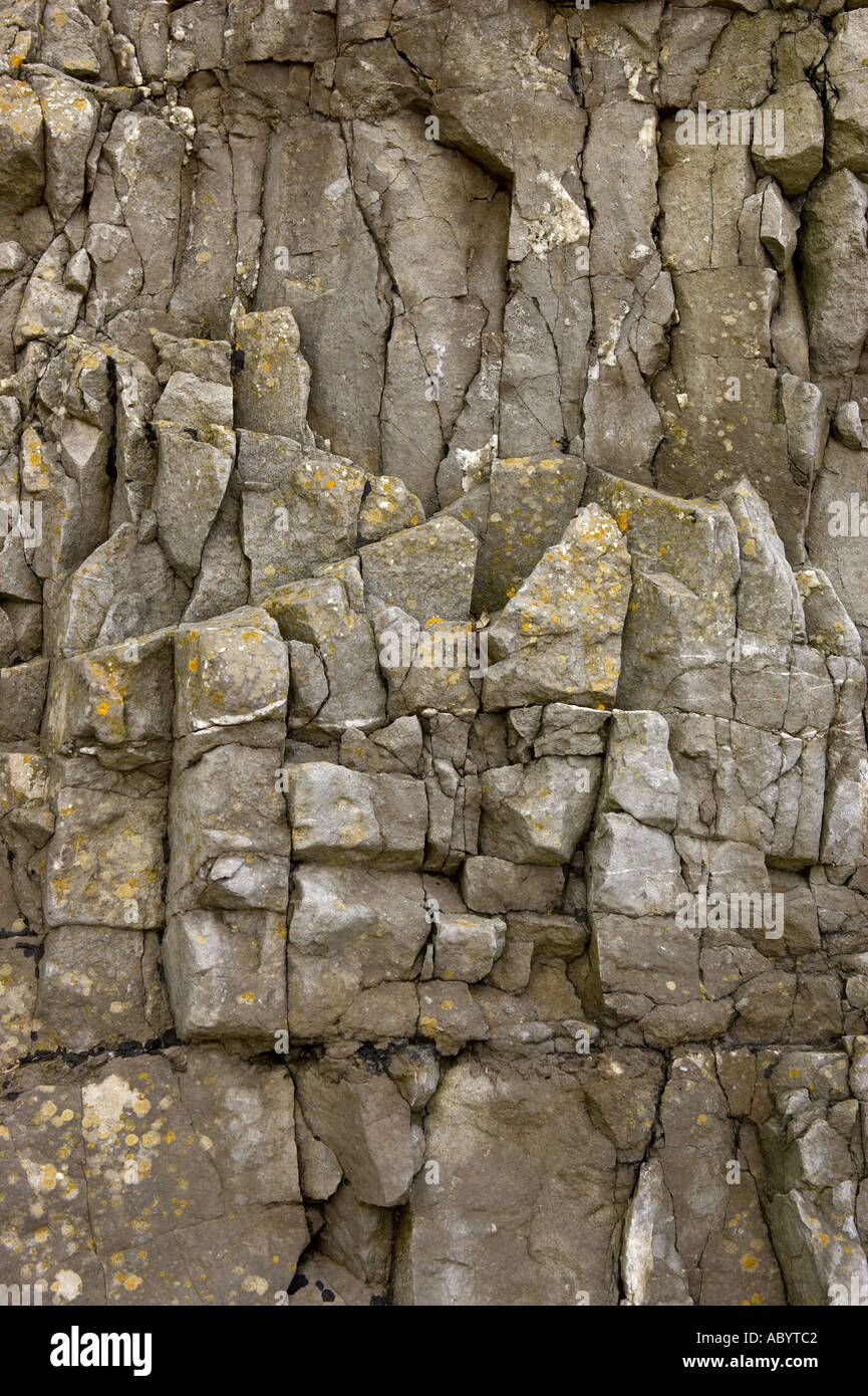 Rock face detail sand point beach weston super mare somerset England uk ...