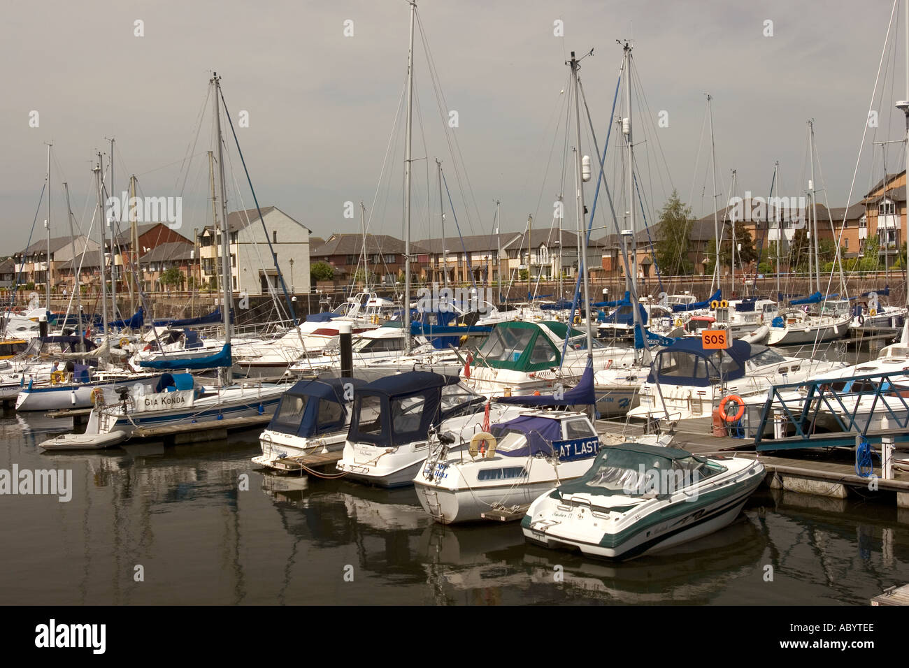 Wales Glamorgan Penarth Marina and waterfront housing development on ...