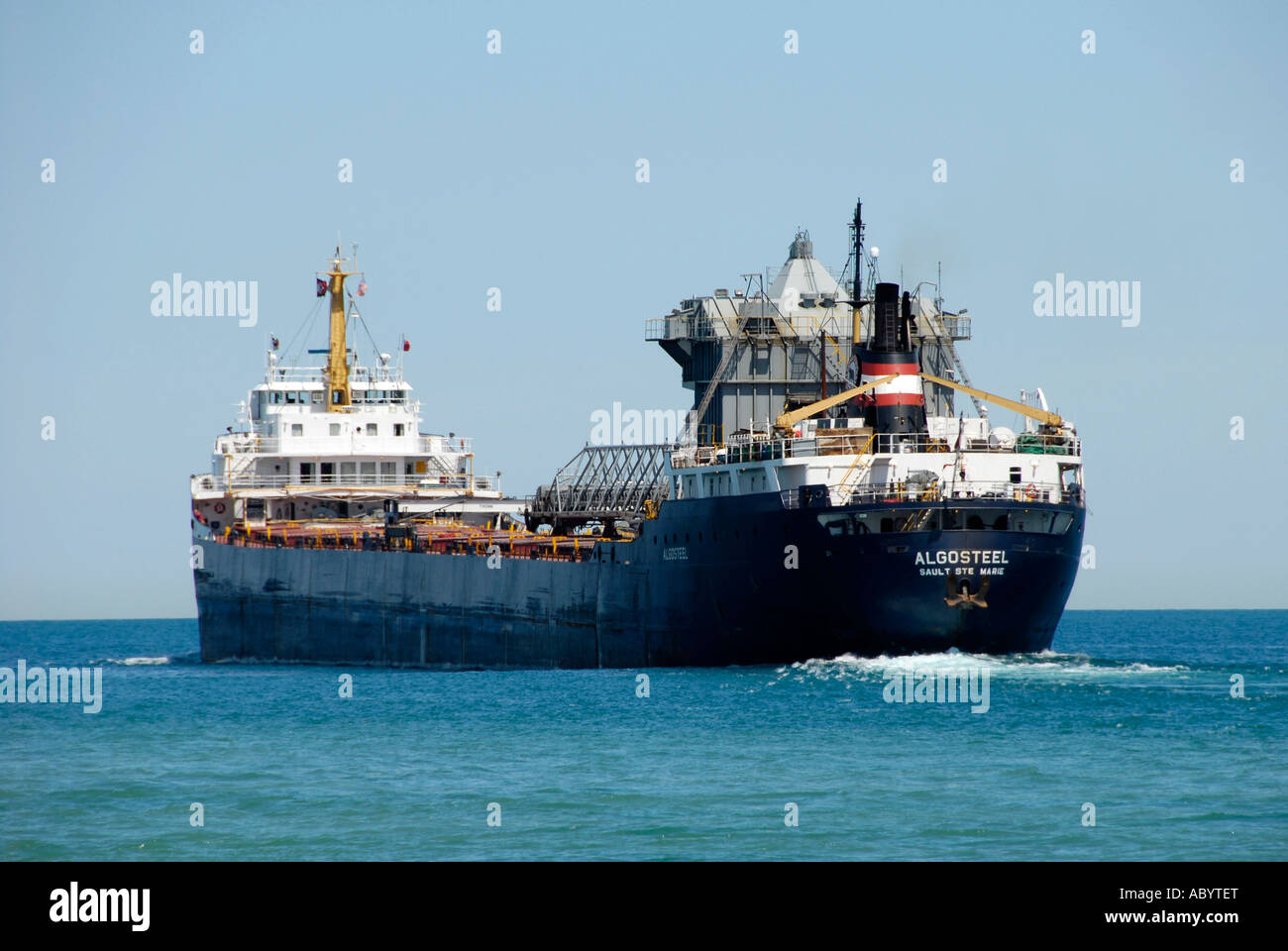 Great Lakes Freighter transports goods and materials on the St Clair ...