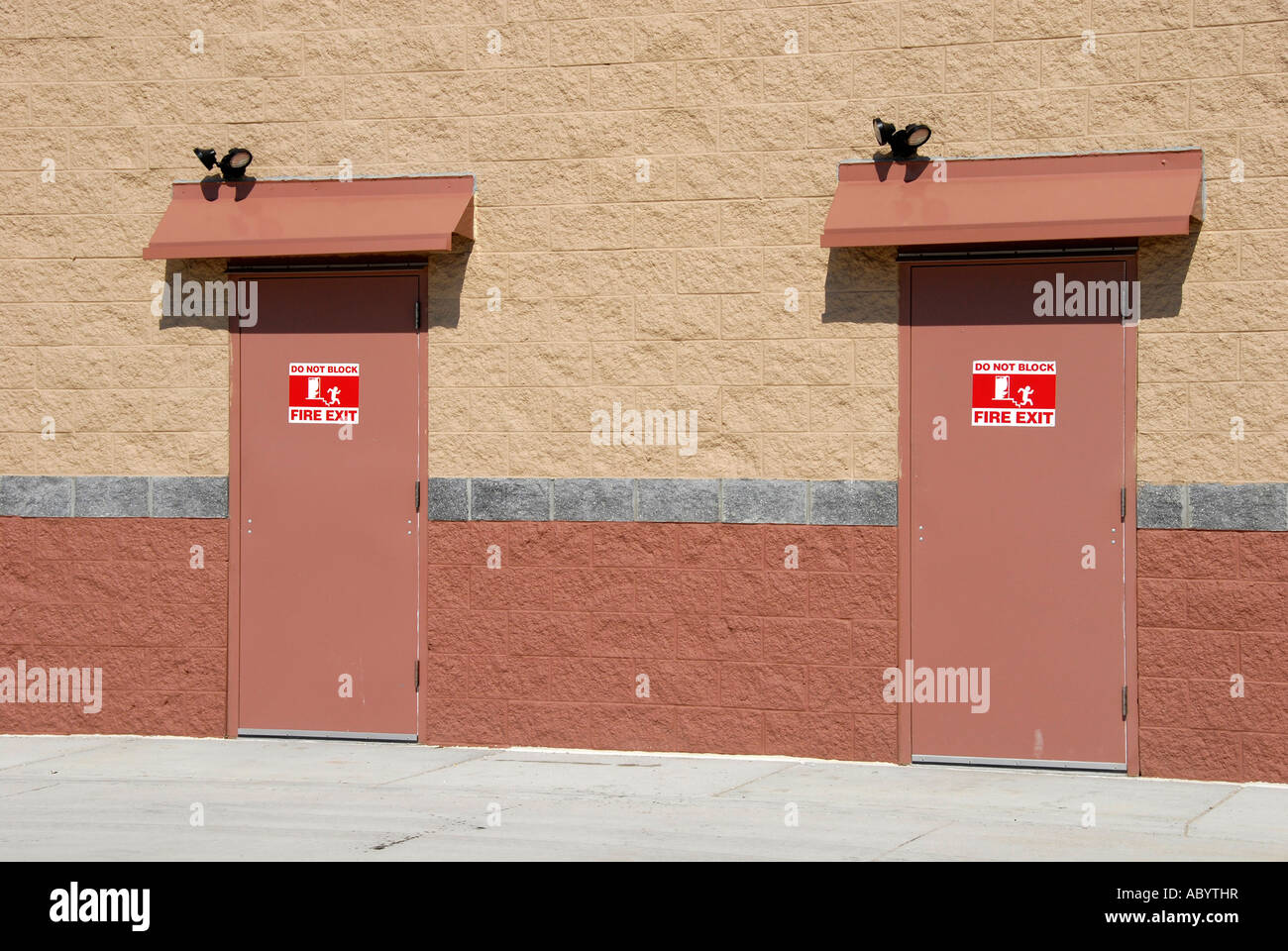 Do not block fire exit sign on door to prevent automobiles from ...