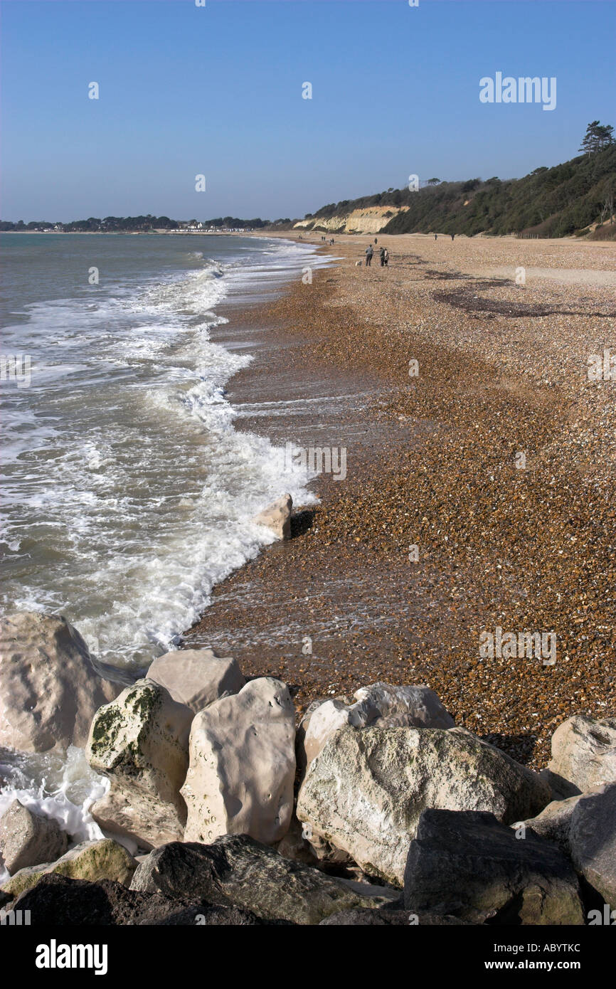 Walking on the beach at Highcliffe in Dorset Stock Photo - Alamy