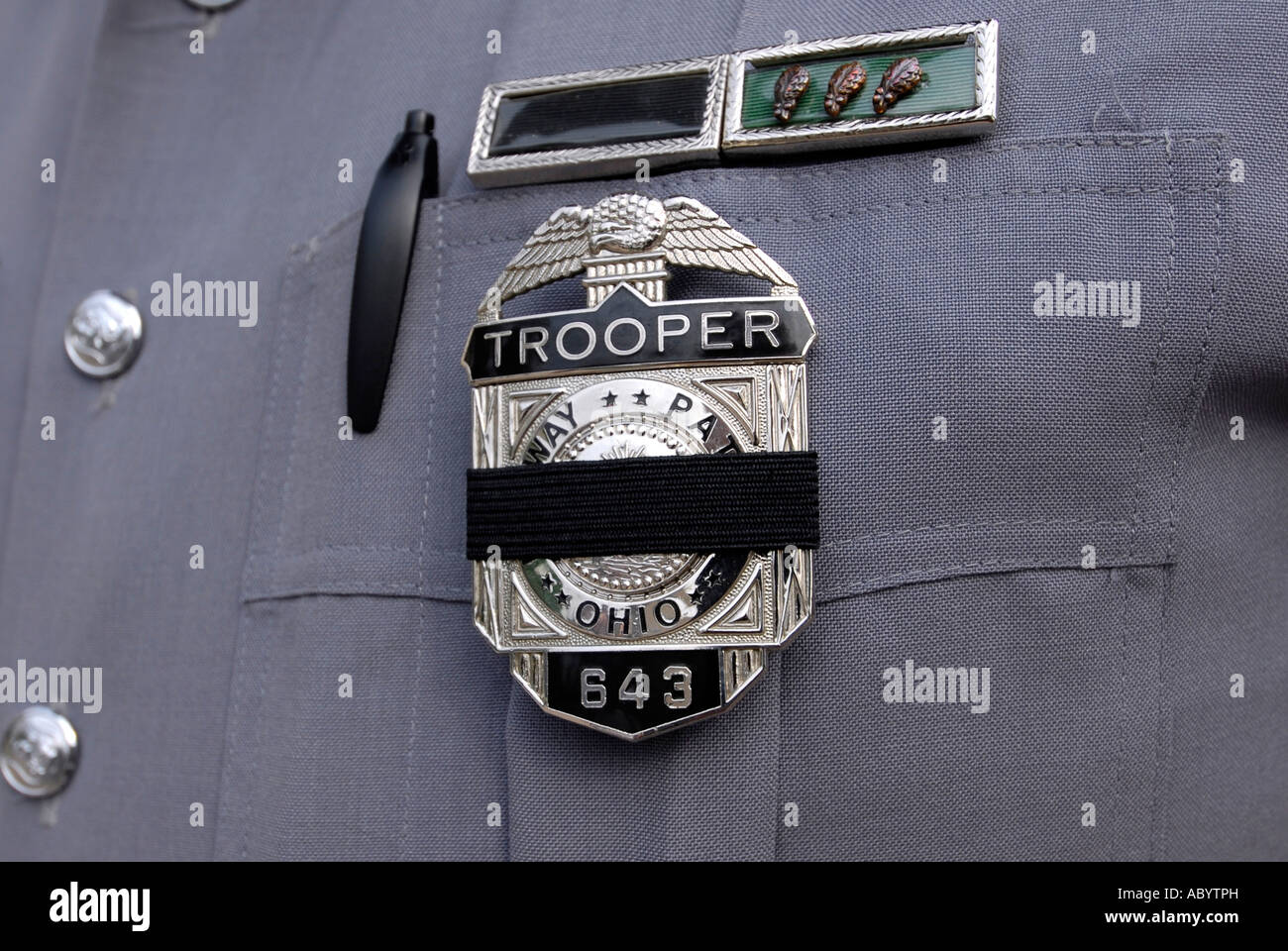 Badge of a State Police Trooper officer for the State of Ohio OH Stock ...