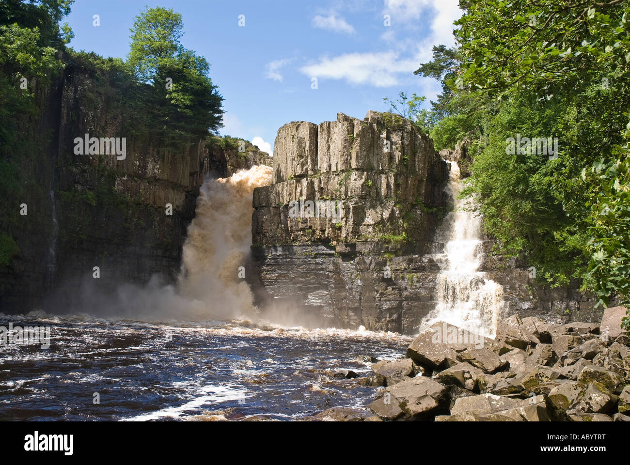High Force waterfall on the River Tees in Teesdale UK Stock Photo - Alamy