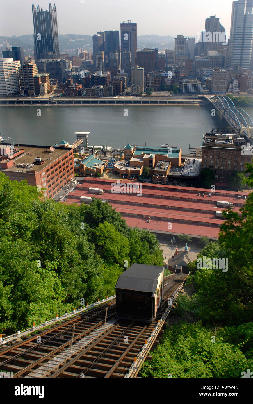 Tram or rail trolley to view the city of Pittsburgh Pennsylvania Pa USA ...