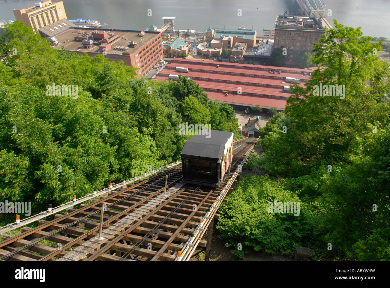 Tram or rail trolley to view the city of Pittsburgh Pennsylvania Pa USA ...
