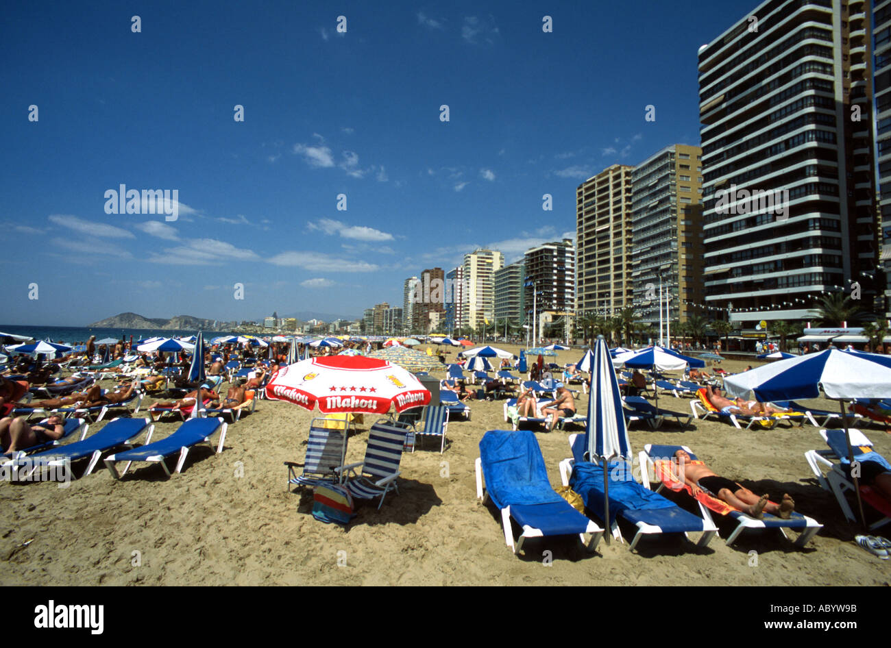 Benidorm beach crowd hi-res stock photography and images - Alamy