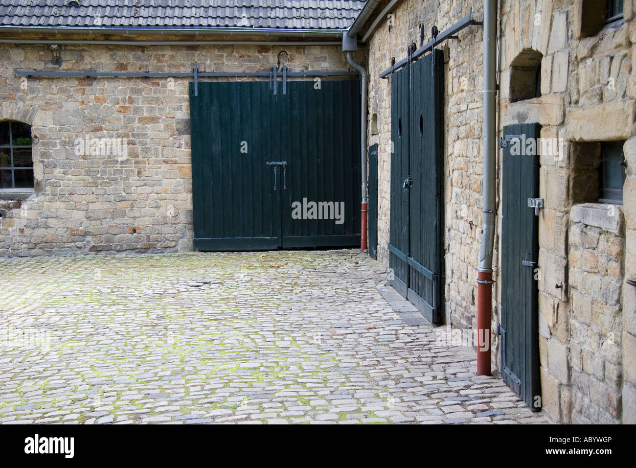 Old court yard of a castle Stock Photo - Alamy