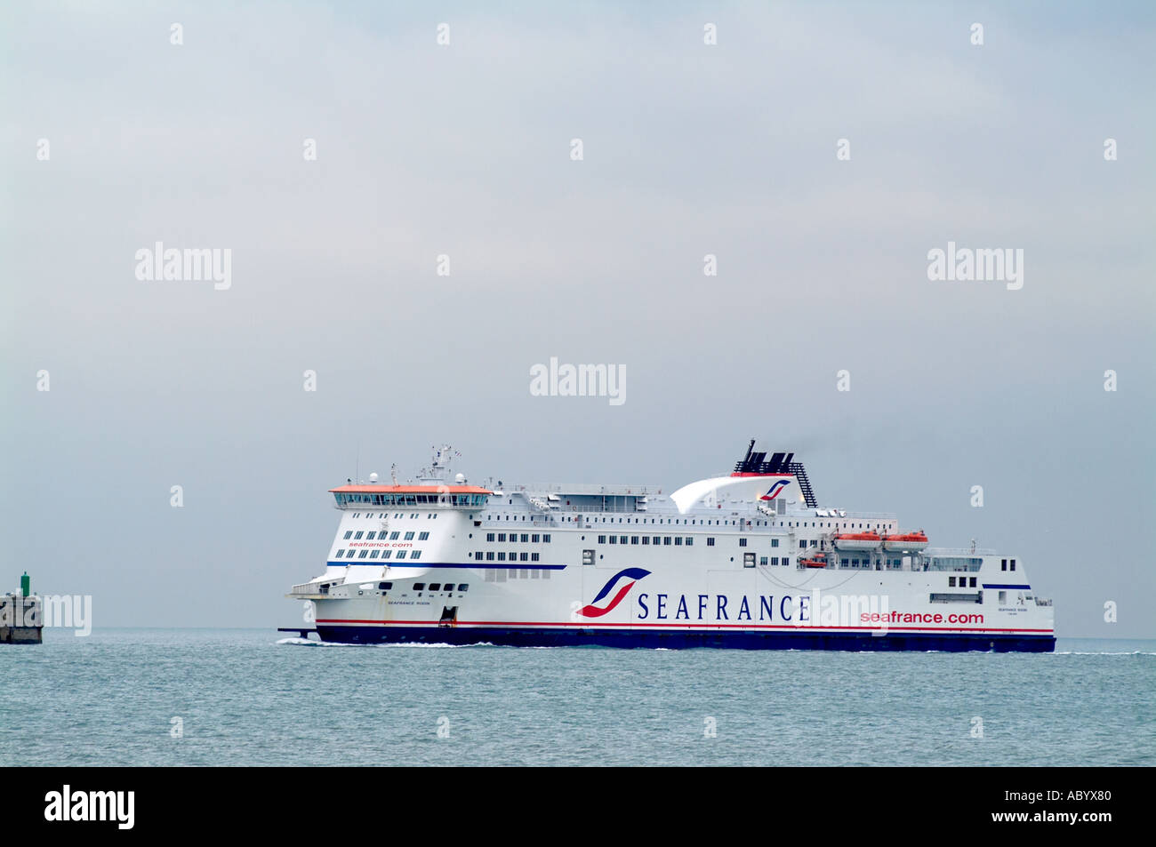Cross channel ferry in port at dover harbour travel English England ...