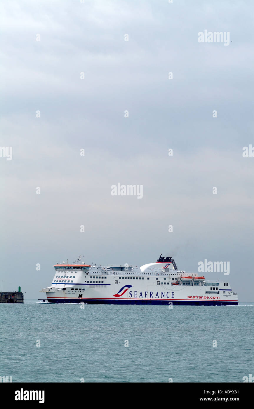 Cross channel ferry in port at dover harbour travel English England ...