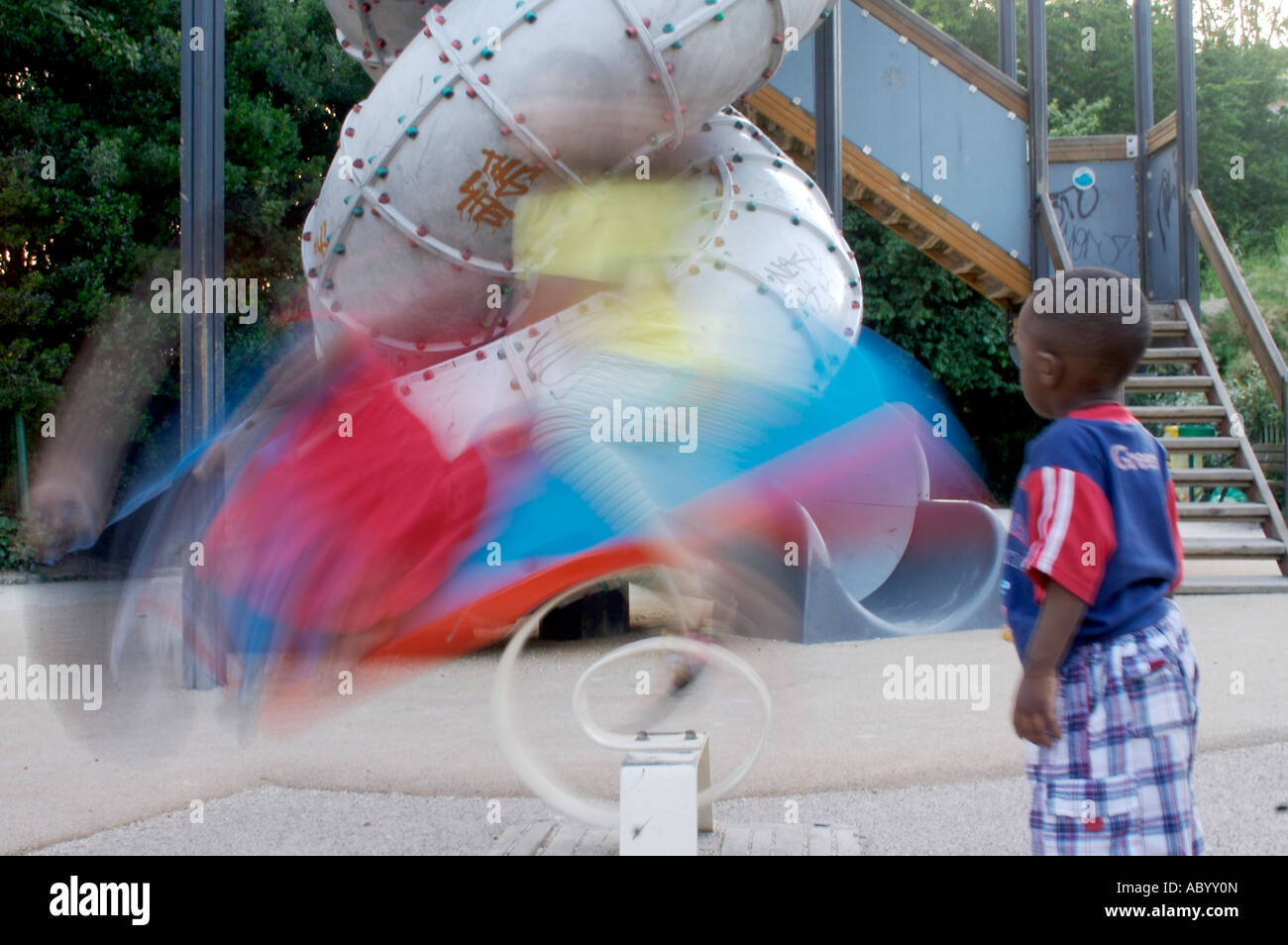 children playing and blurred colours Stock Photo - Alamy
