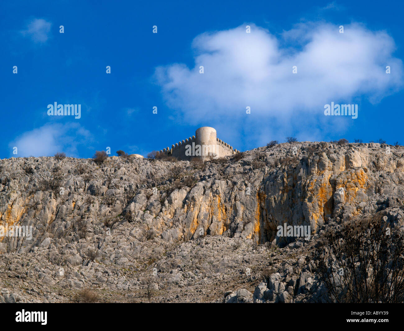 castle in mountain. Torroella de Montgri Stock Photo - Alamy