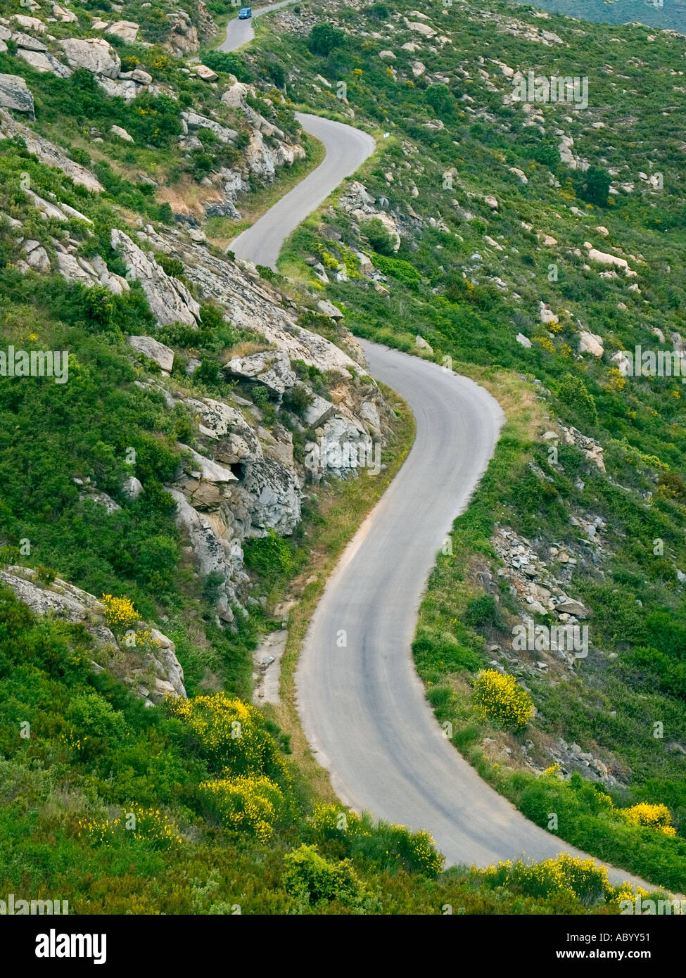 road curves in spain Stock Photo - Alamy