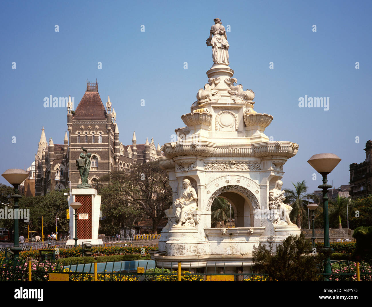 India Maharashtra Mumbai Bombay Fort District Flora Fountain Stock ...