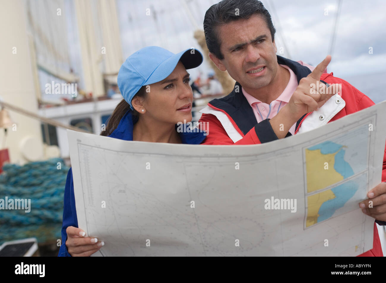 Man reading map ship hi-res stock photography and images - Alamy