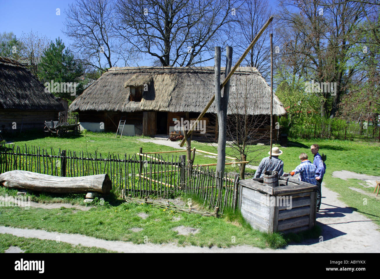 Crane well in Zagroda Guciow farm open air folk museum in Roztocze ...