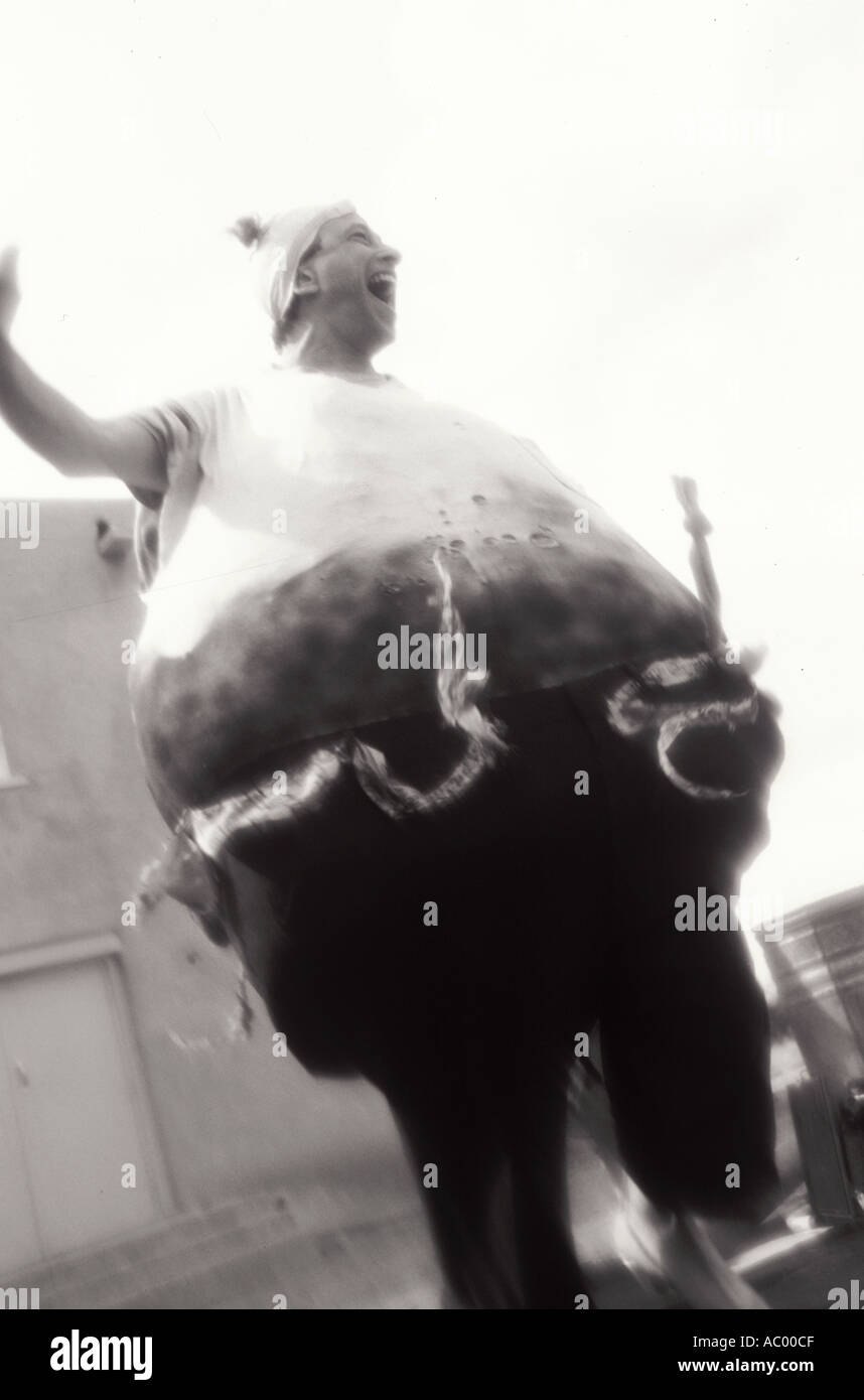 Fellini style portrait of levitating fat man Stock Photo - Alamy